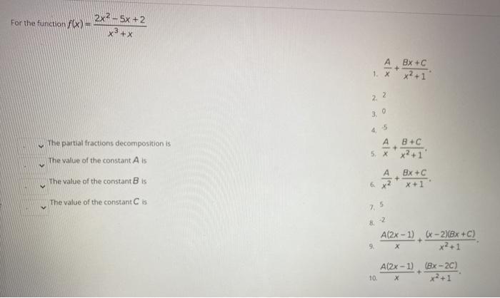 Solved Find constants A, B and C satisfying the partial | Chegg.com
