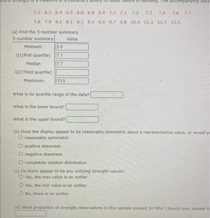 Solved What is iv quartale rarpe of the datay Whicat ie the | Chegg.com