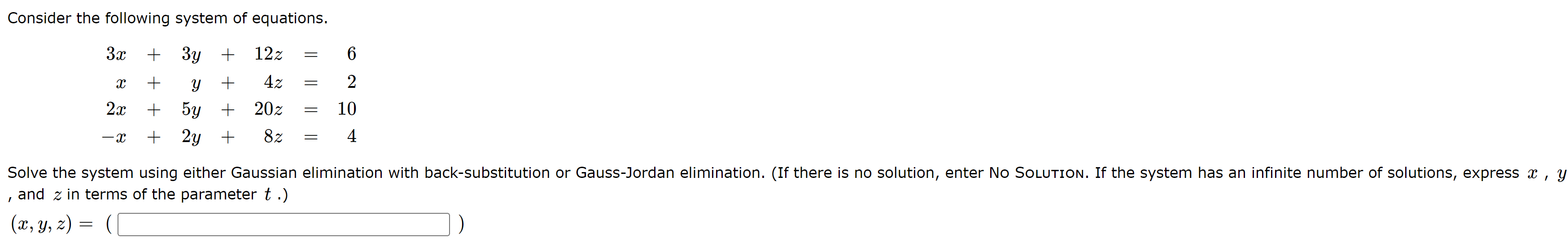 Solved Consider the following system of | Chegg.com