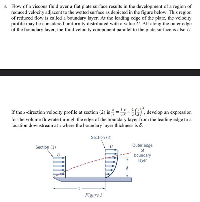 Solved 3. Flow of a viscous fluid over a flat plate surface | Chegg.com