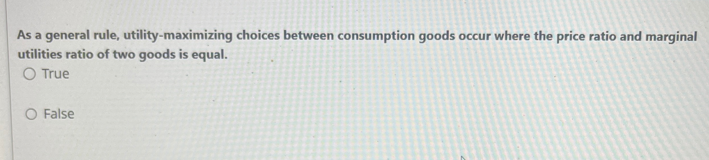Solved As a general rule, utility-maximizing choices between | Chegg.com