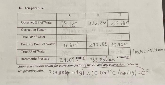 Solved need help with the correction factor i have the | Chegg.com