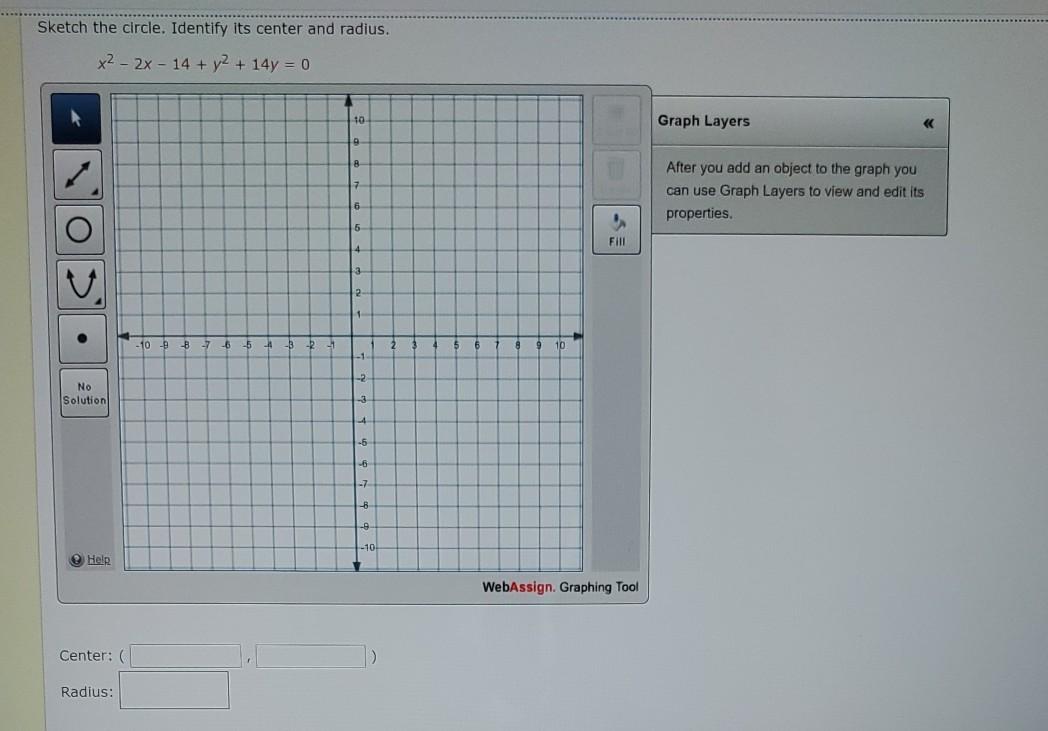 Solved Sketch the circle. Identify its center and radius. x² | Chegg.com