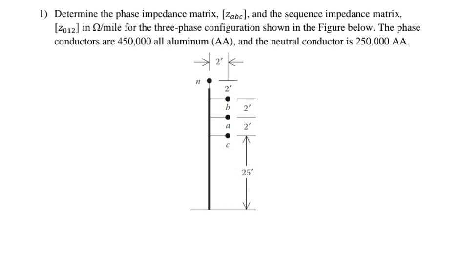 Solved Determine the phase impedance matrix, [zabc], and the | Chegg.com