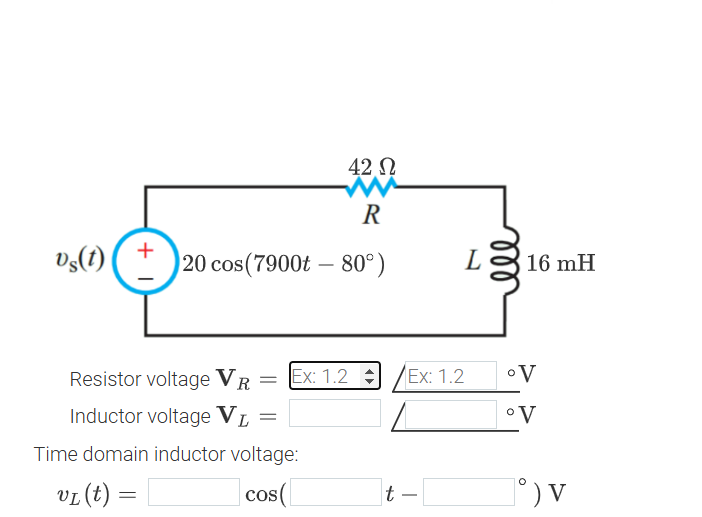 Solved Resistor voltage VR=1O,@Inductor voltage VL=Time | Chegg.com