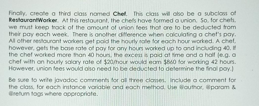 Solved 1. Basic Inheritance: Write a class named Restaurant | Chegg.com