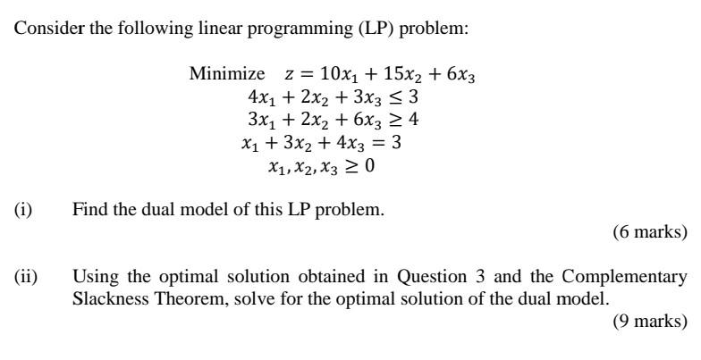 Solved Consider the following linear programming (LP) | Chegg.com