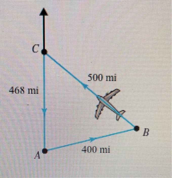 Solved An airplane flies in the triangular course shown in | Chegg.com