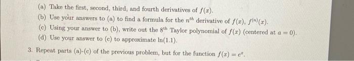 Solved (a) Take the first, second, third, and fourth | Chegg.com
