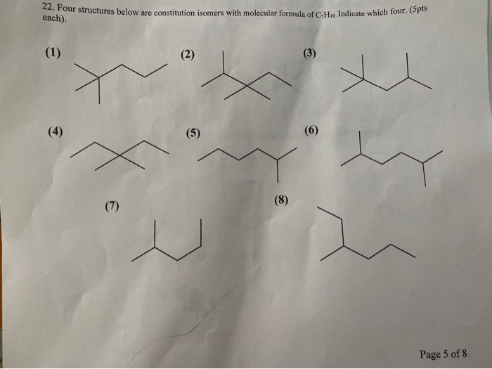 Solved Pur structures below are constitution isomers with | Chegg.com