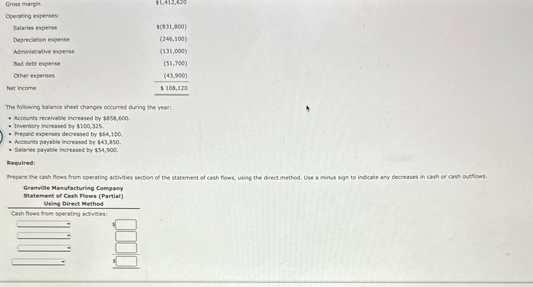 Solved (Appendix 11A) ﻿Preparing Net Cash Flows from | Chegg.com