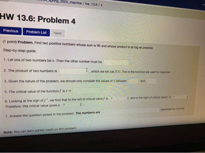 Solved LU_Spring_2020_macrina/hw_13.6 / 4 HW 13.6: Problem 4 | Chegg.com Solved LU_Spring_2020_macrina/hw_13.6 / 4 HW 13.6: Problem 4 | Chegg.com