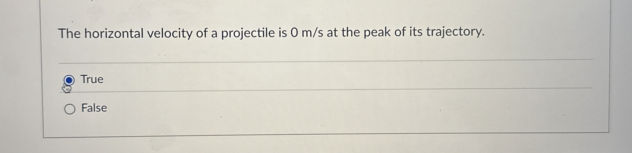 Solved The horizontal velocity of a projectile is 0ms ﻿at | Chegg.com