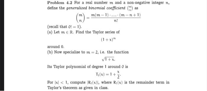 Solved Problem 4 2 For A Real Number M And A Non Negative