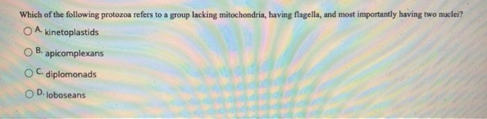 Solved Which of the following protozoa refers to a group | Chegg.com