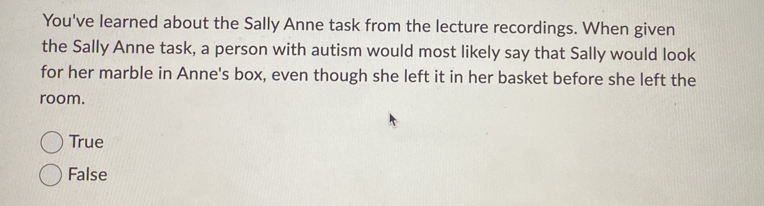 Solved You've learned about the Sally Anne task from the | Chegg.com
