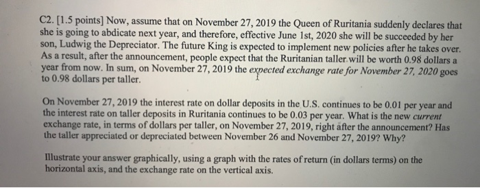 Solved C) EXCHANGE RATE PROBLEM [3 points) C1. [1.5 points] | Chegg.com