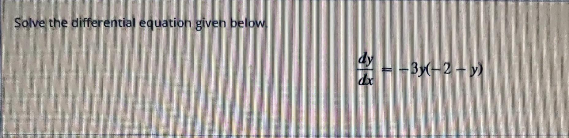 Solved Solve the differential equation given below. | Chegg.com