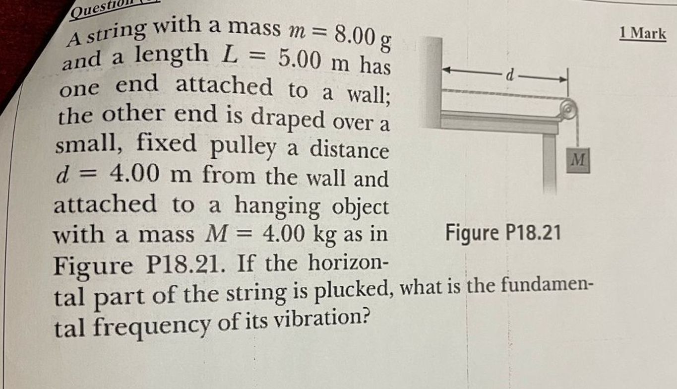 Solved A string with a mass m=8.00gand a length L=5.00m | Chegg.com