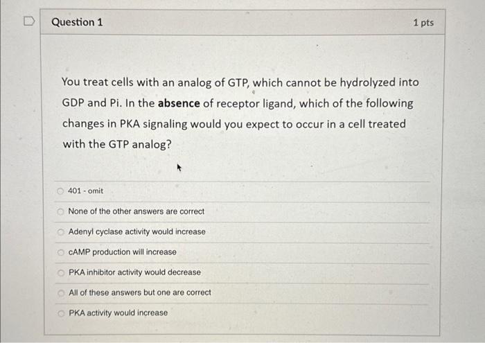 Solved You treat cells with an analog of GTP, which cannot | Chegg.com