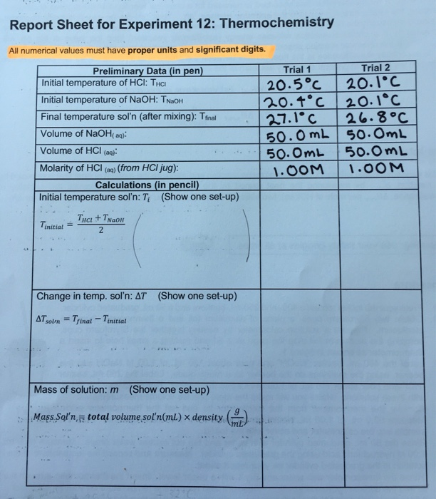 Thermochemistry Examples