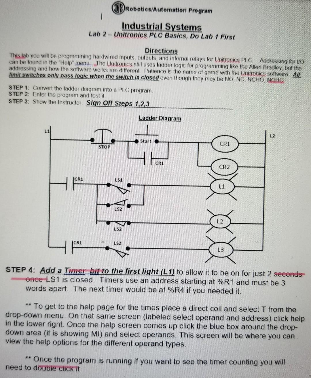STEP 5: Show the Instructor how the Timer functions. | Chegg.com