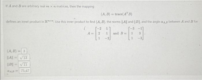 Solved If A And B Are Arbitrary Teal M×n Matrices Then The