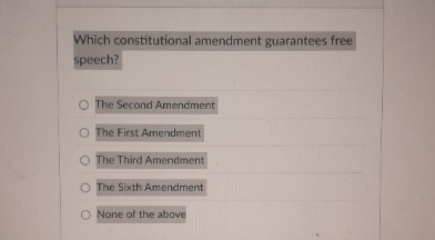 Solved Which constitutional amendment guarantees free | Chegg.com