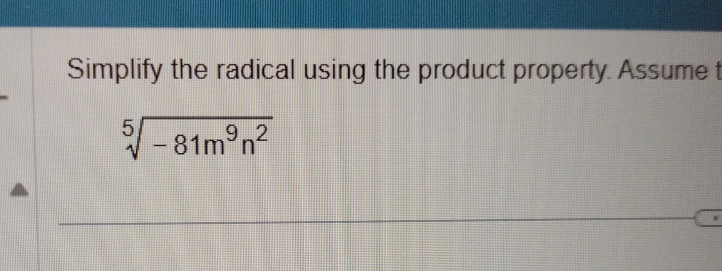 Solved Simplify the radical using the product property. | Chegg.com