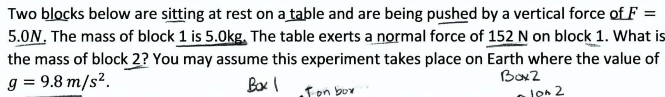 Solved by an EXPERT Two blocks below are sitting at rest on a table and ...