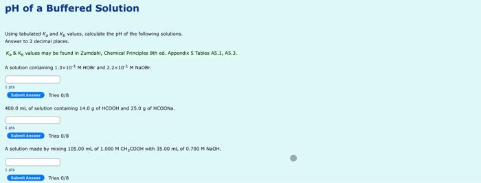 Solved Using tabulated K2 and KD valves, calculate the ph of | Chegg.com