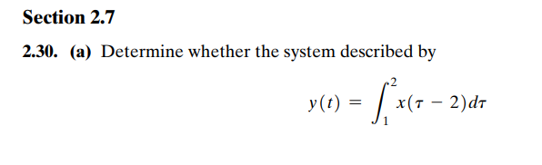 Solved Section 2.72.30. (a) ﻿Determine whether the system | Chegg.com