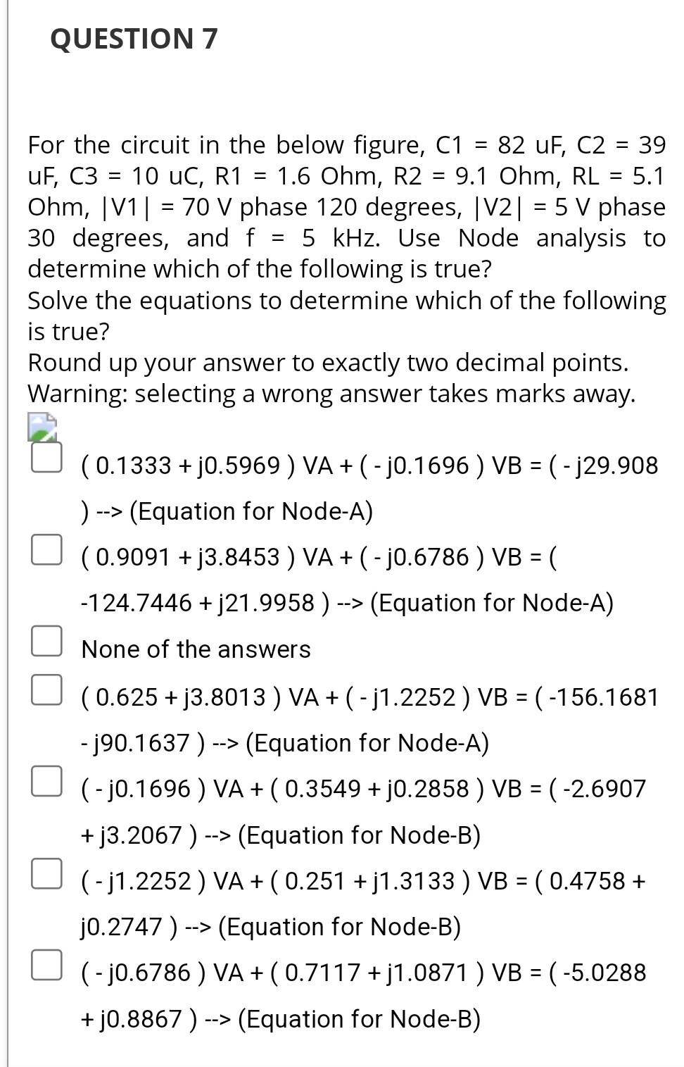 Solved For the circuit in the below figure, C1 = 82 uF, C2 = | Chegg.com