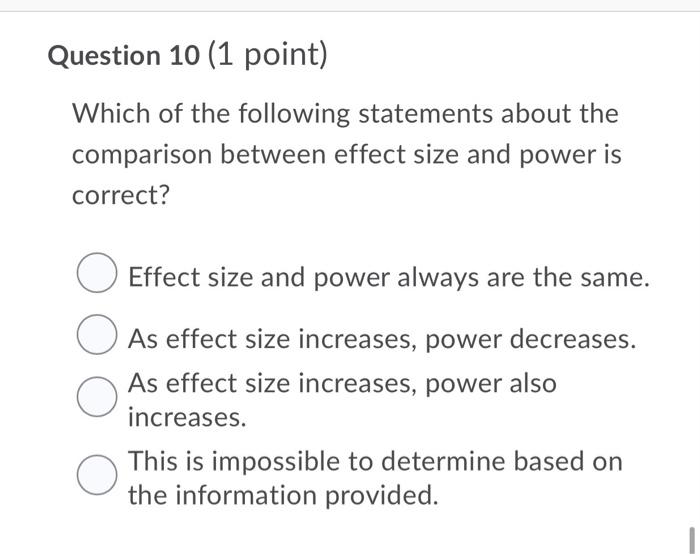 Solved Question 10 (1 point) Which of the following | Chegg.com