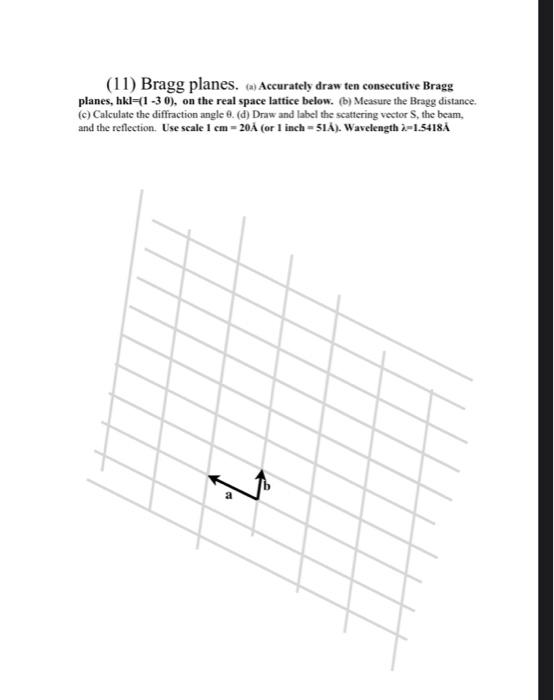 Solved (11) Bragg planes. (a) Accurately draw ten | Chegg.com