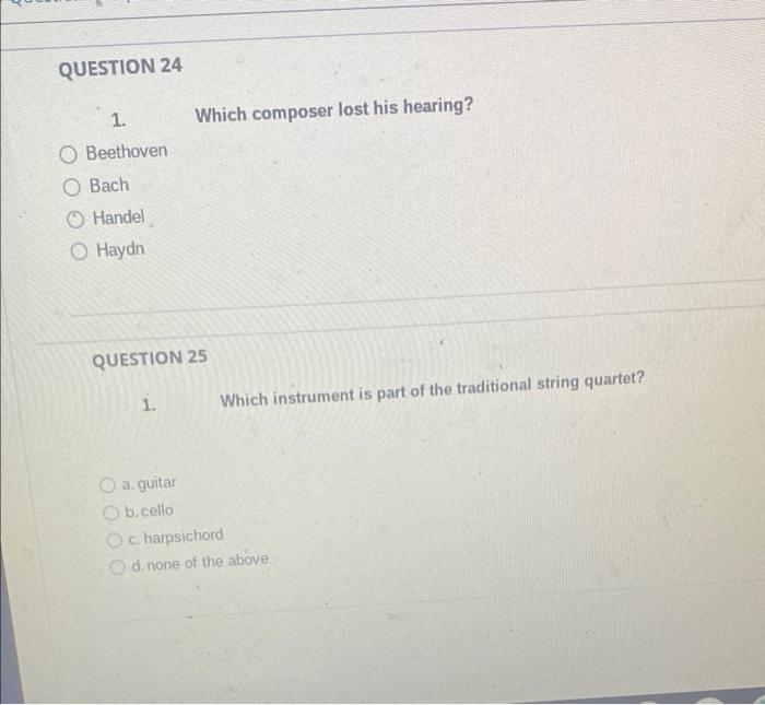 Solved QUESTION 20 Beethoven composed symphonies. O a.9 O | Chegg.com