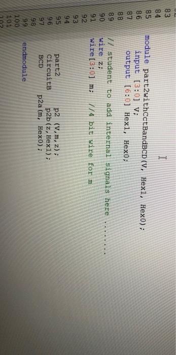 Solved 2 23 6 1 module fpga2 (SW, LEDG, HEX1, HEXO) input | Chegg.com