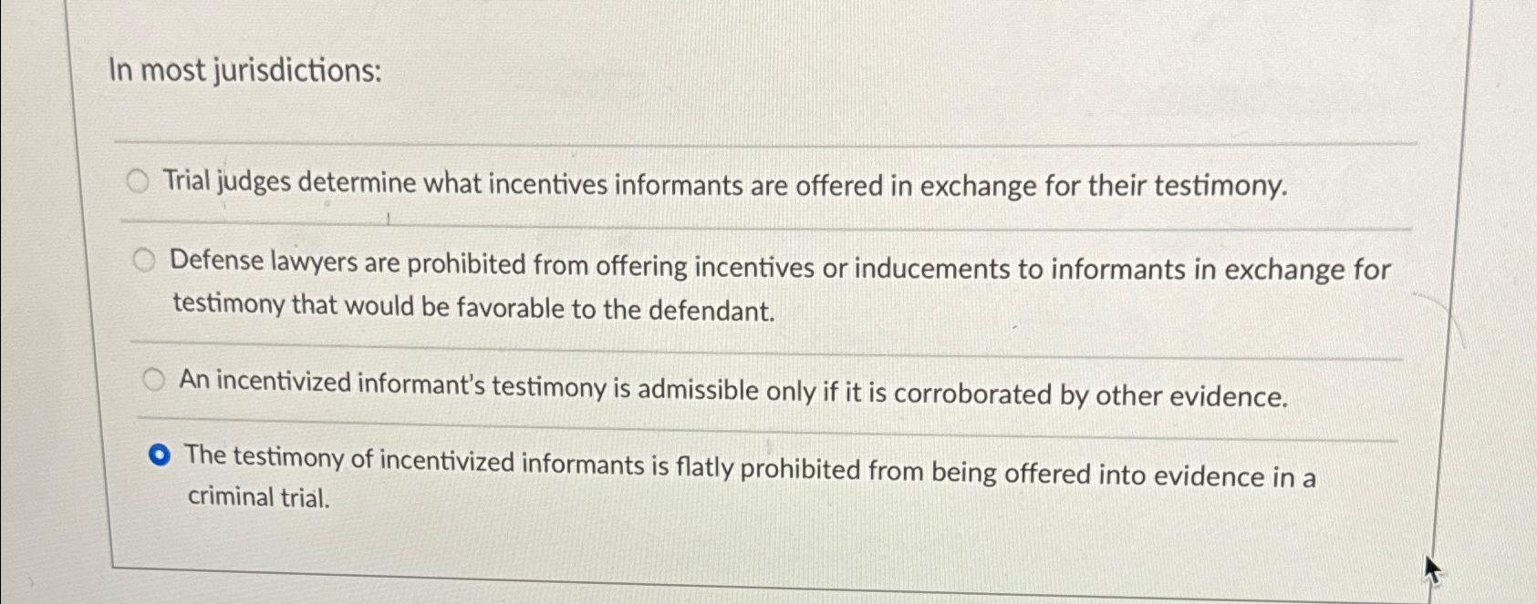 Solved In most jurisdictions:Trial judges determine what | Chegg.com