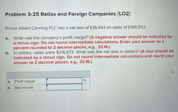 Solved Problem 3-25 Ratios and Foreign Companies [LO2] | Chegg.com