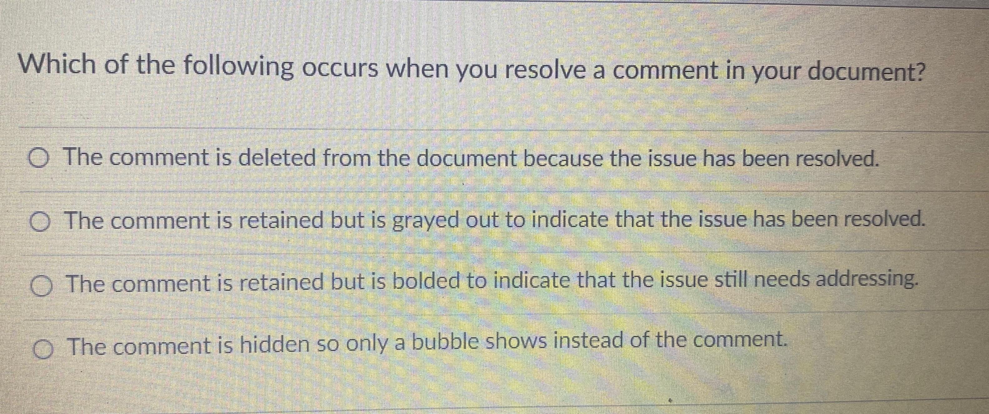 Solved Which of the following occurs when you resolve a | Chegg.com