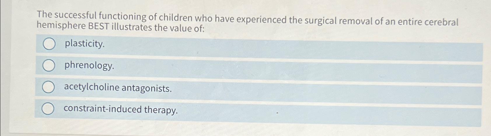 Solved The successful functioning of children who have | Chegg.com