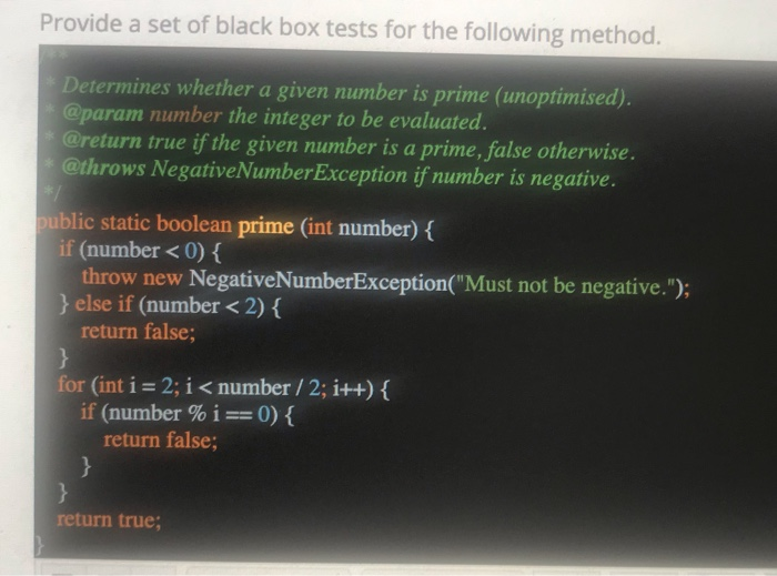 Solved Provide a set of black box tests for the following | Chegg.com