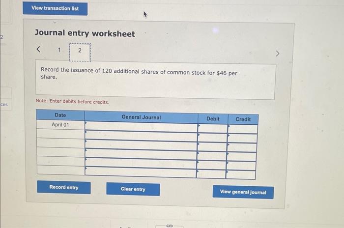 Solved Required information Exercise 10-3 (Algo) Record the | Chegg.com