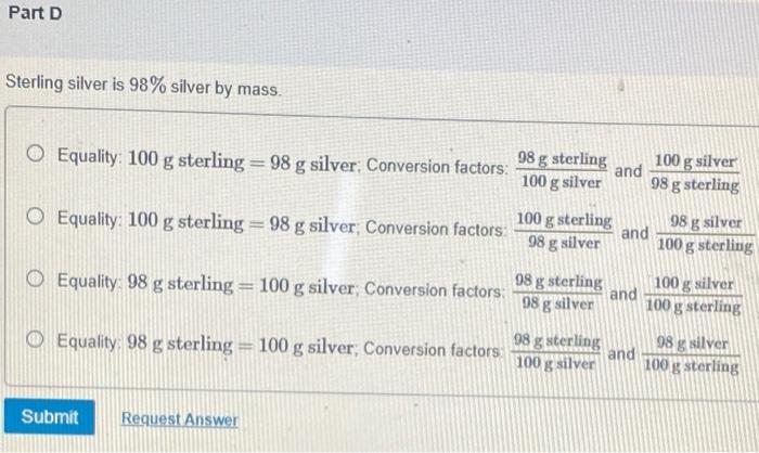 Solved Identify the equality and two conversion factors for | Chegg.com