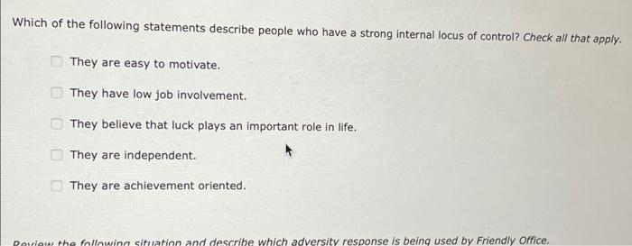 Solved Which of the following statements describe people who | Chegg.com