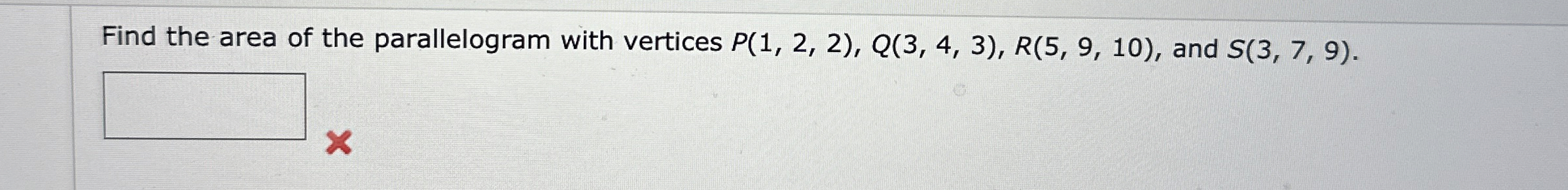 Solved Find the area of the parallelogram with vertices | Chegg.com