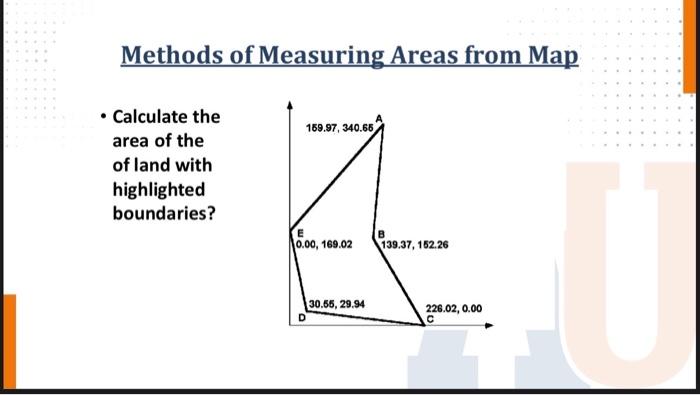Solved Methods of Measuring Areas from Map - Calculate the | Chegg.com