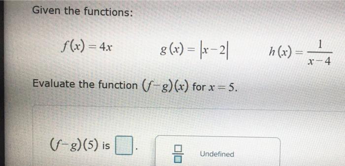 Solved Given the functions: f(x) = 4x 1 8(x) = fx-21 h(x) = | Chegg.com