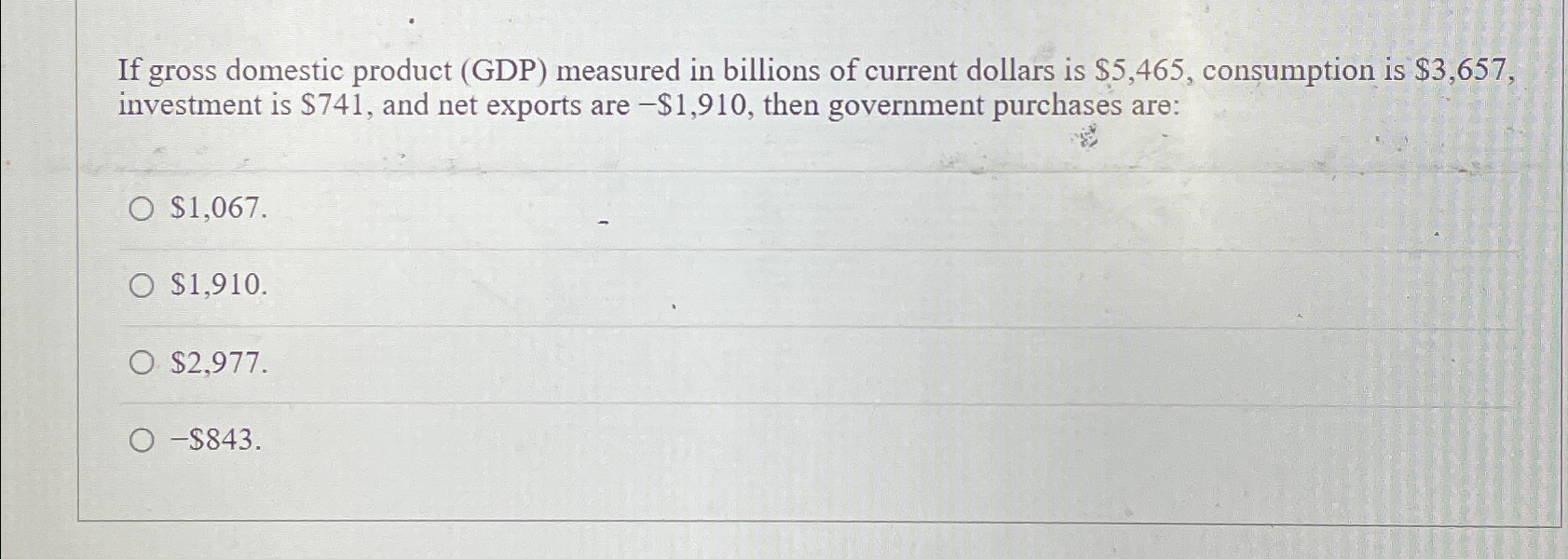 Solved If gross domestic product (GDP) ﻿measured in billions | Chegg.com