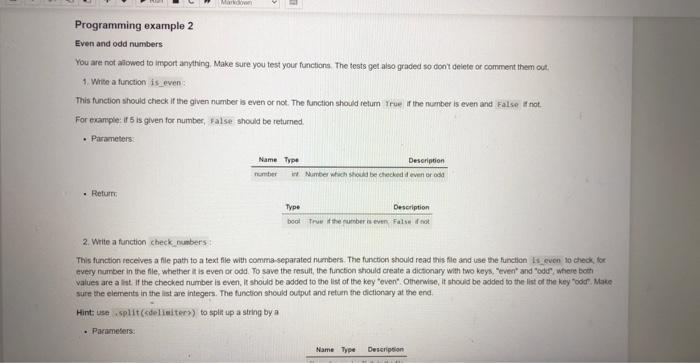 Solved Programming example 2 Even and odd numbers. You are | Chegg.com